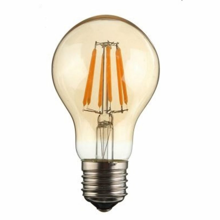 A19 Amber LED Filament Bulb – 6W – Dimmable – 2700K - CSI LED & Hardware
